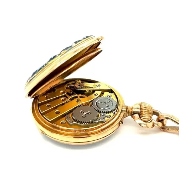 French Blue Enamel Diamond Pendant Watch – 1880s | Watch Museum ...